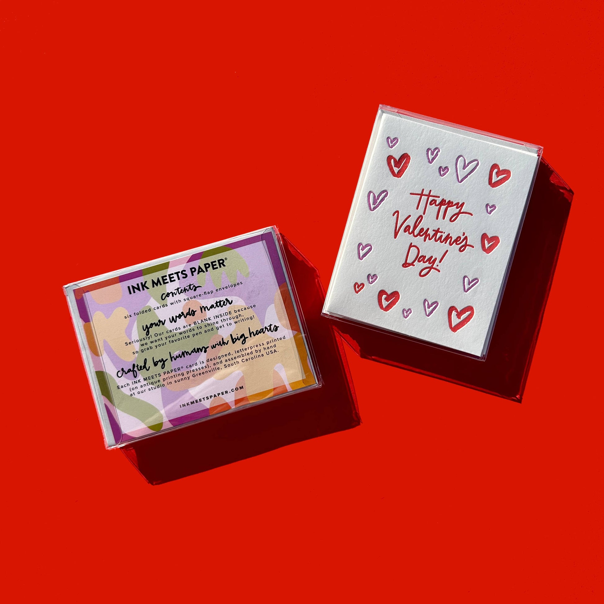 INK MEETS PAPER - Happy Valentine's Day Hearts - boxed set of six fold ...