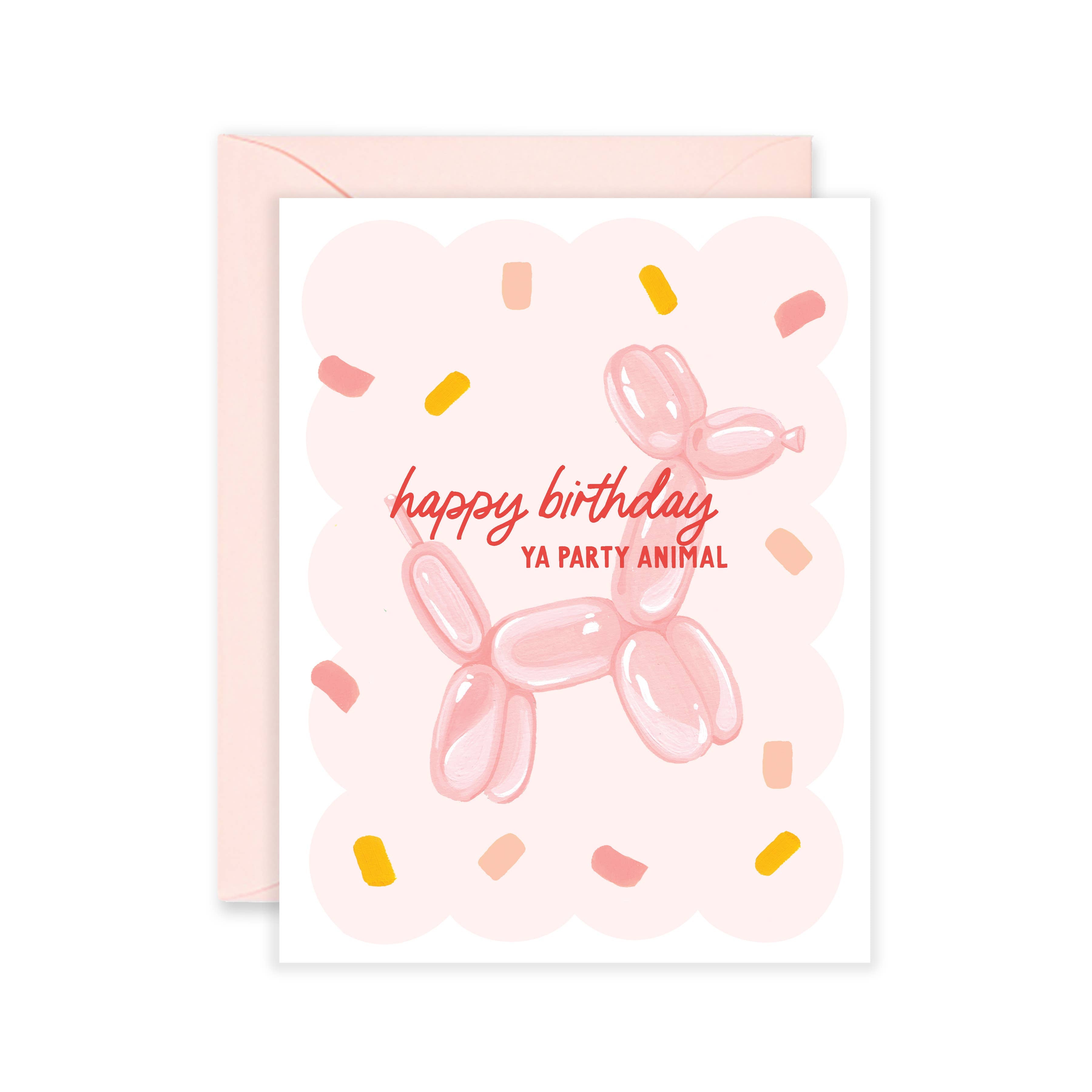Isabella MG - Happy Birthday Balloon Party Animal Greeting Card – post ...